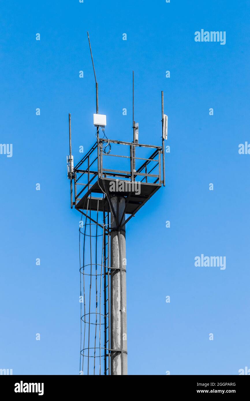 Old steel high-rise outlook tower point architecture view of the open ...