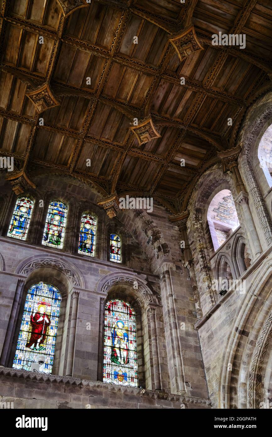 Interior of St. David's Cathedral in St. David's, Pembrokeshire, Wales ...