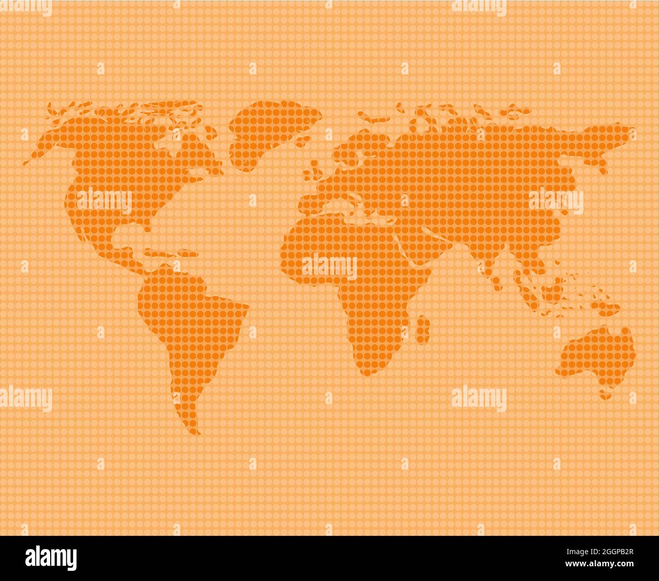 Orange World Map Vector Illustration with Dots Stock Vector Image & Art ...