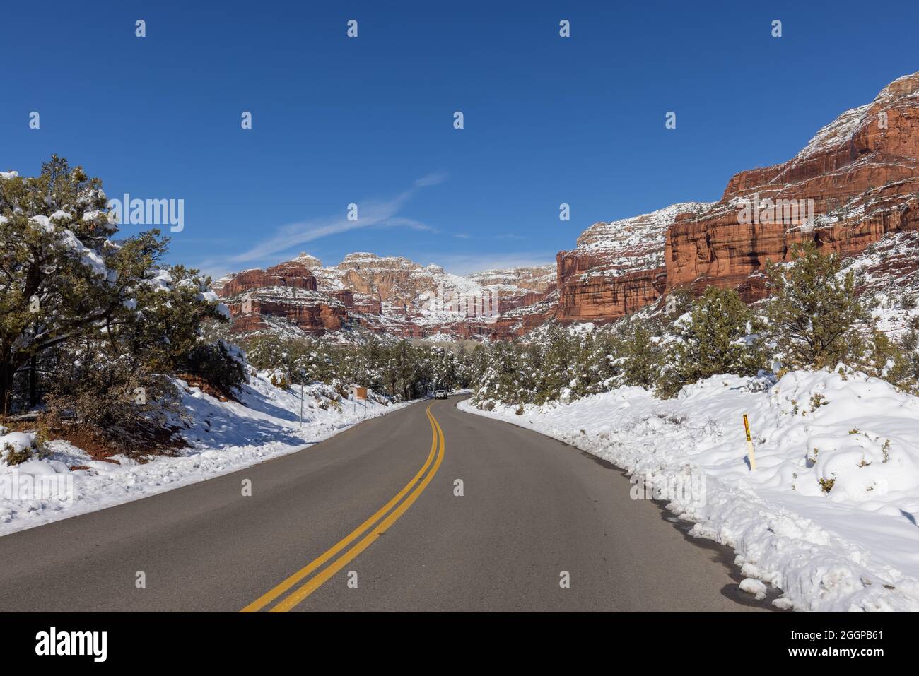 Scenic Snow Covered Landscape in Sedona Arizona in Winter Stock Photo ...