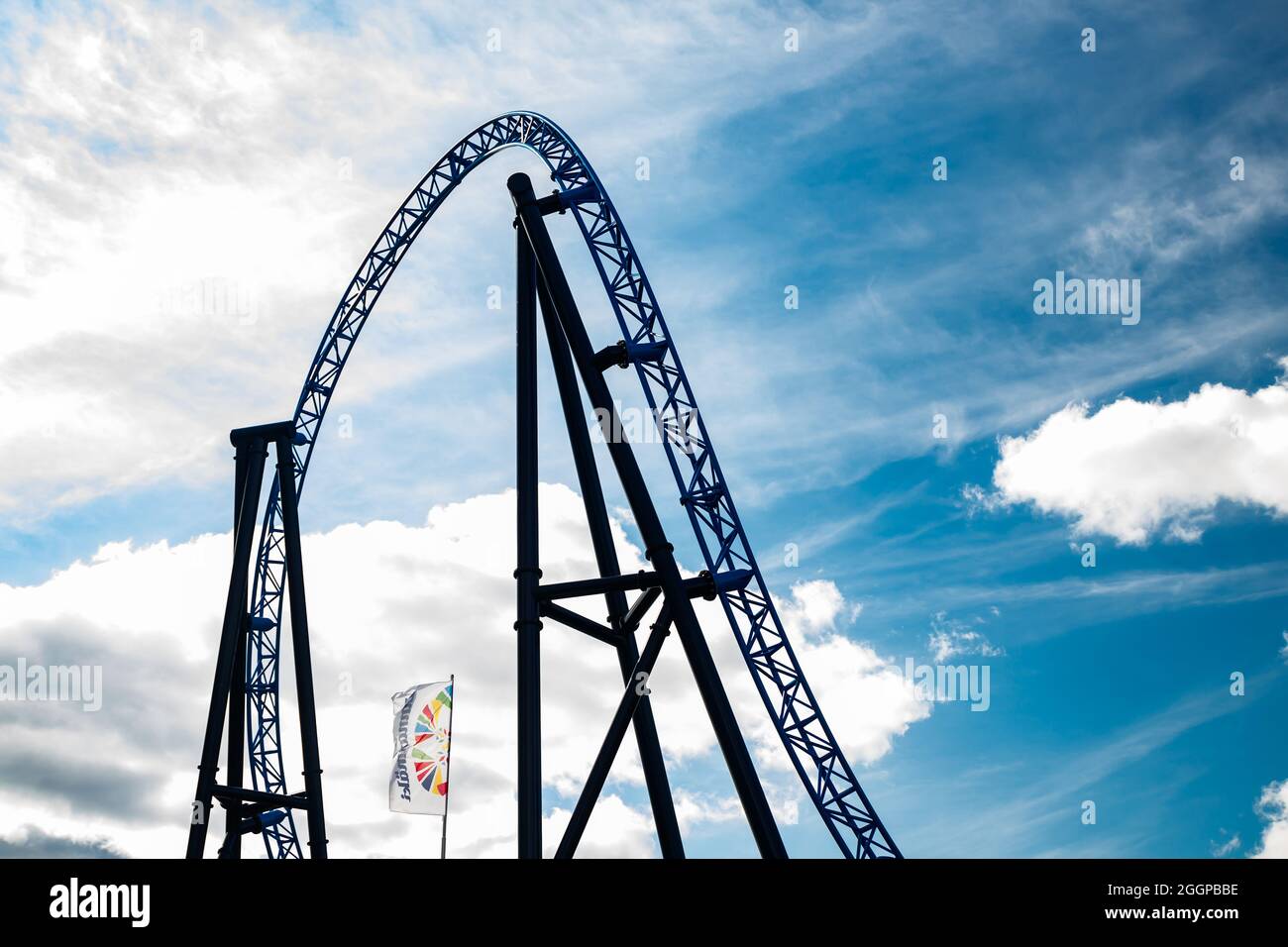 Helsinki, Finland - 23 July 2021: Linnanmaki Amusement Park, new roller ...