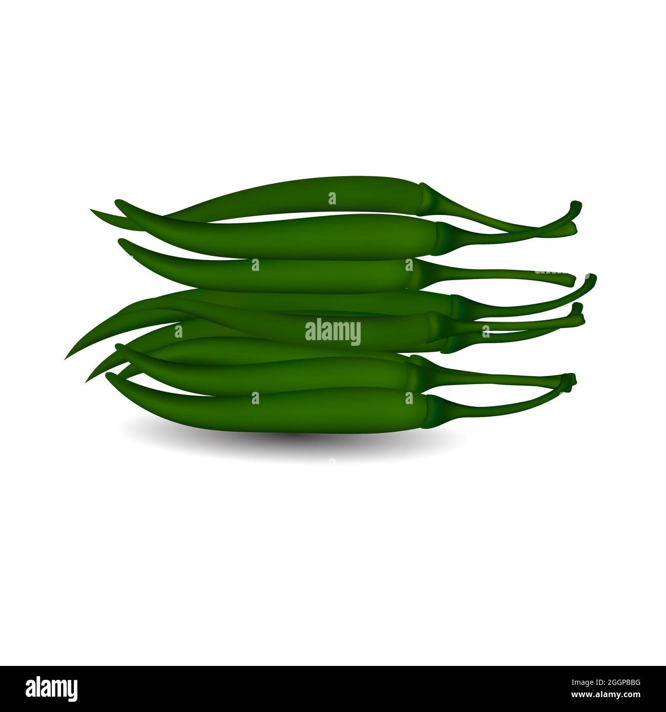 Green chili vector image in white background. Fresh green chilli vector ...