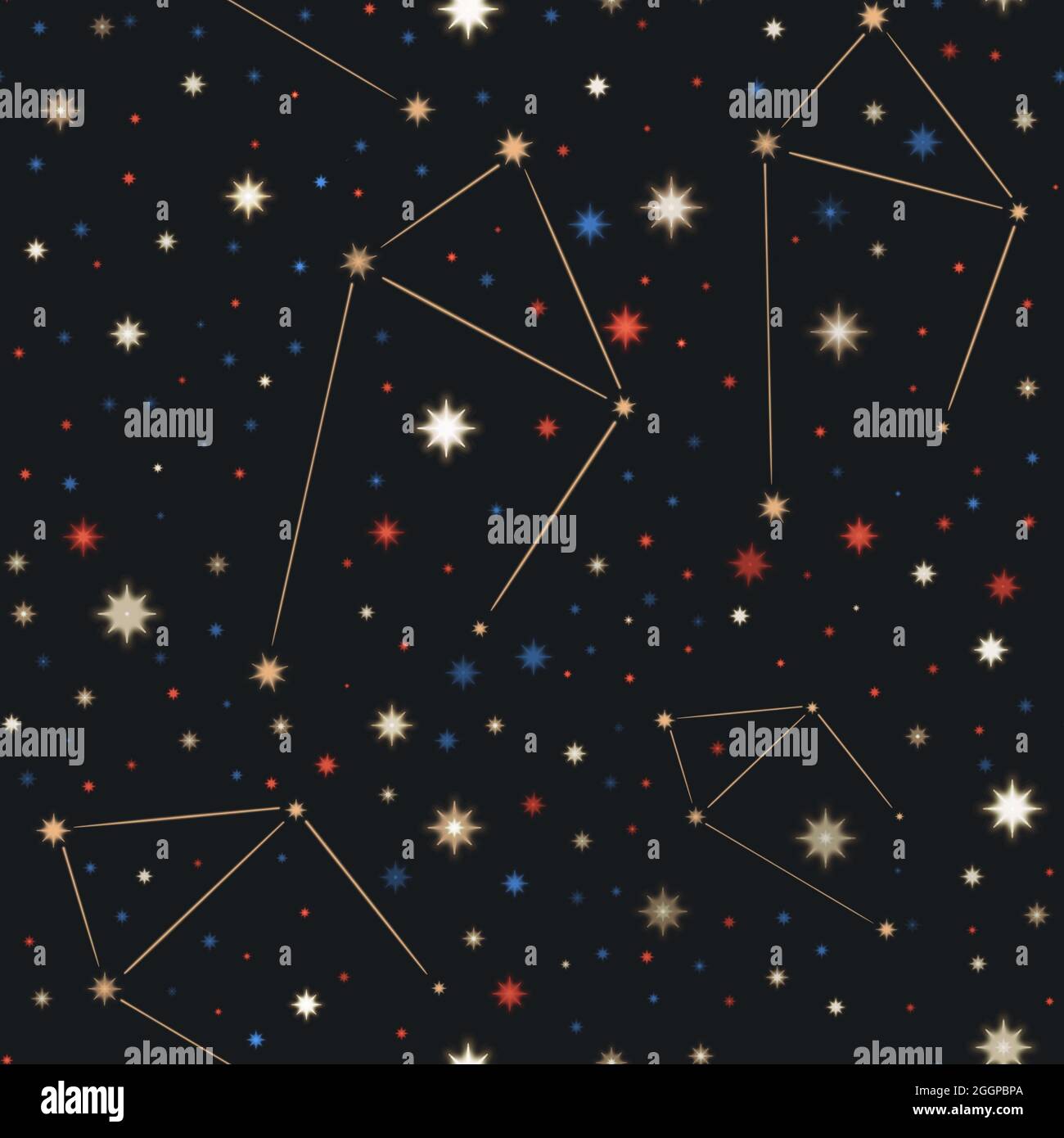 Libra constellation with colorful stars. Seamless pattern Stock Photo ...