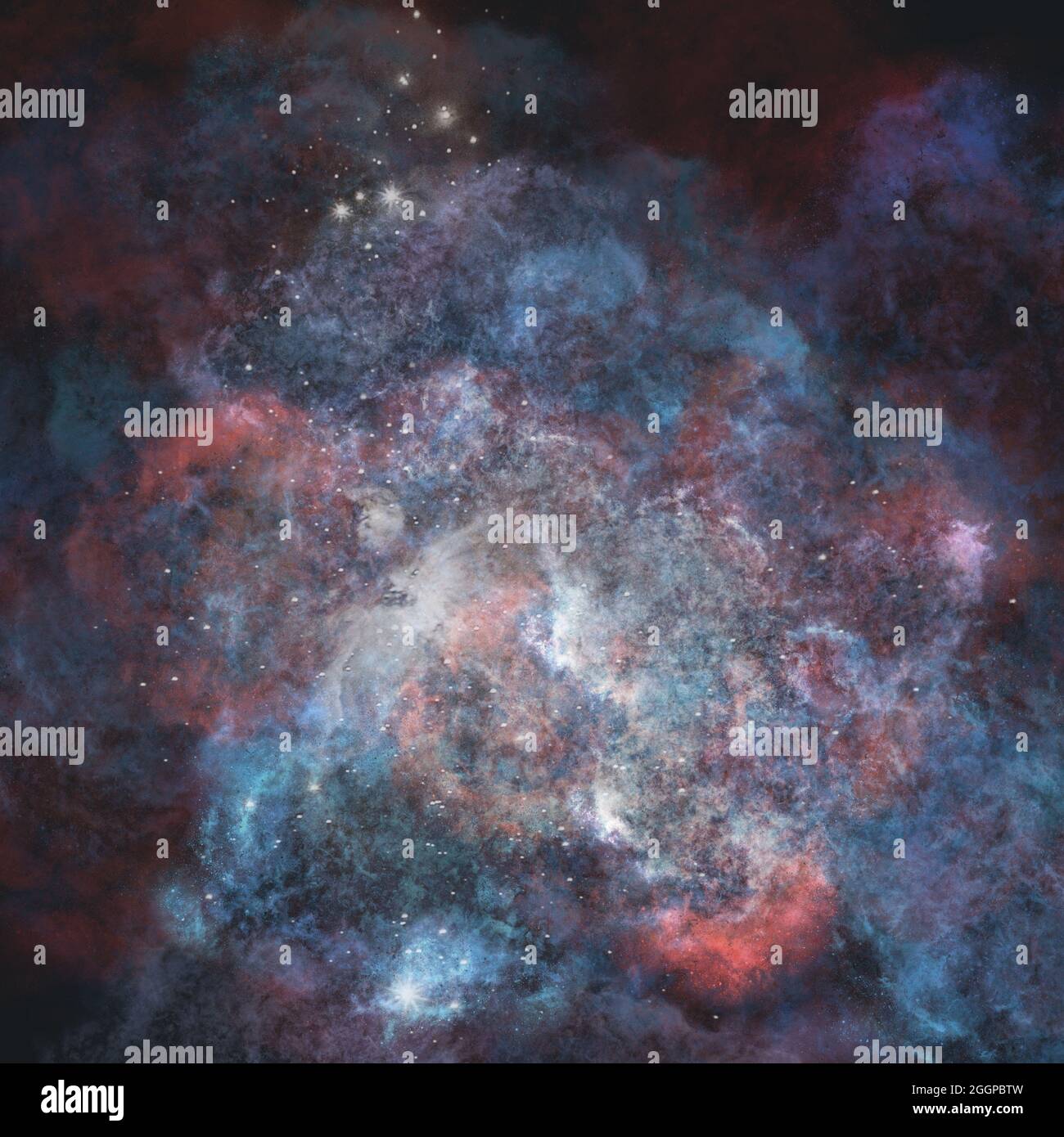 Blue and red nebula in space with sparkling stars Stock Photo - Alamy