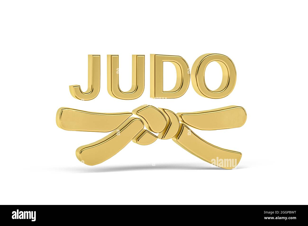 Golden 3d judo icon isolated on white background - 3d render Stock ...