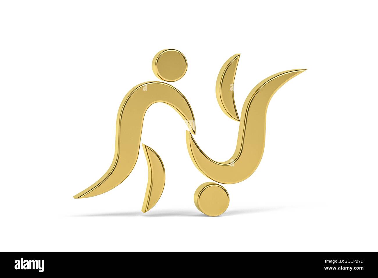 Golden 3d judo icon isolated on white background - 3d render Stock ...