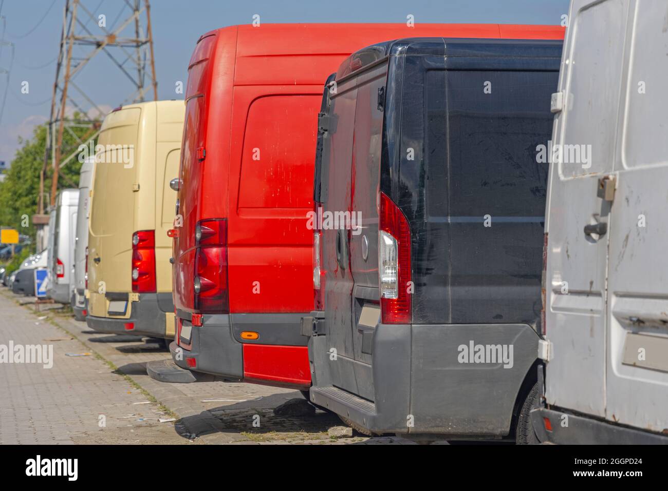Delivery Van Parking Only Rear View Vehicles Stock Photo - Alamy