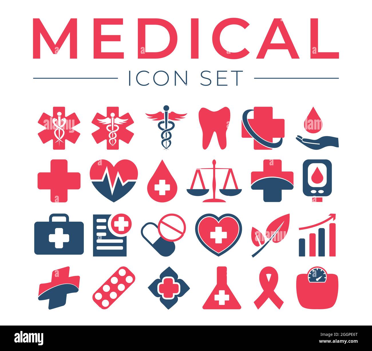 Red health care caduceus symbol hi-res stock photography and images - Alamy