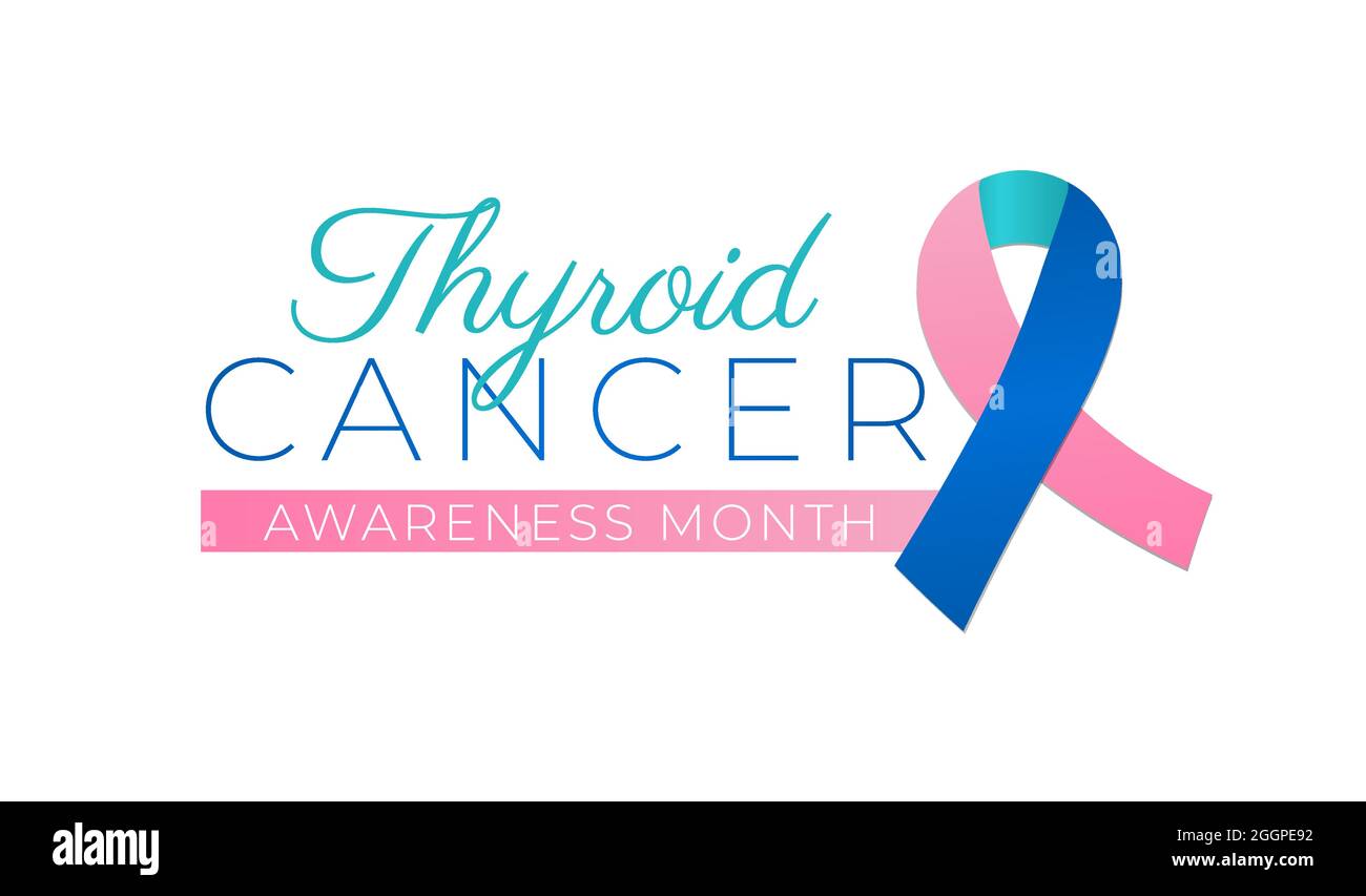 Thyroid Cancer Awareness Month Isolated Logo Icon Sign Stock Vector ...