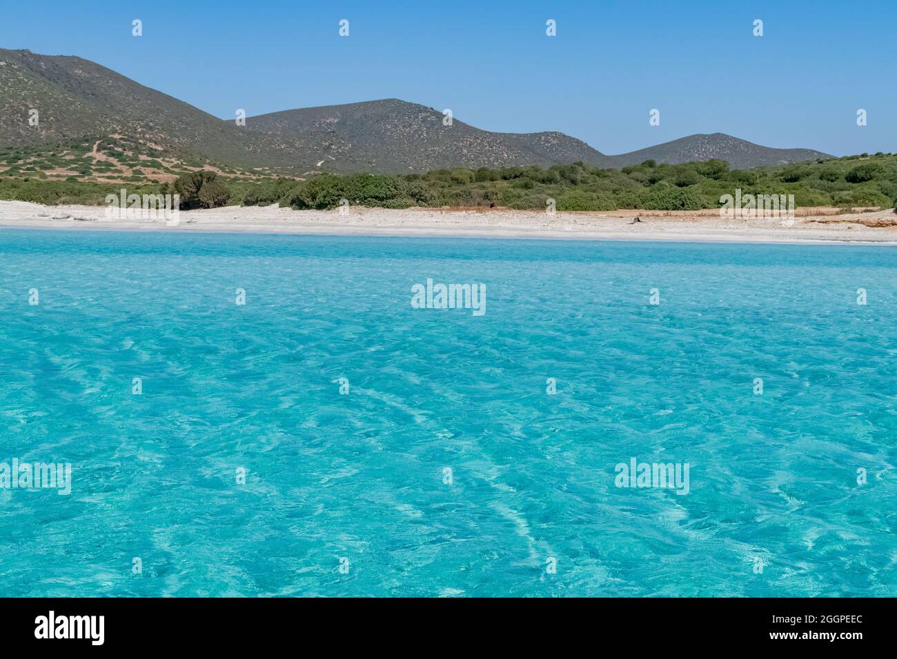 Beautiful view of the southern Sardinian sea. The incredible colors of ...