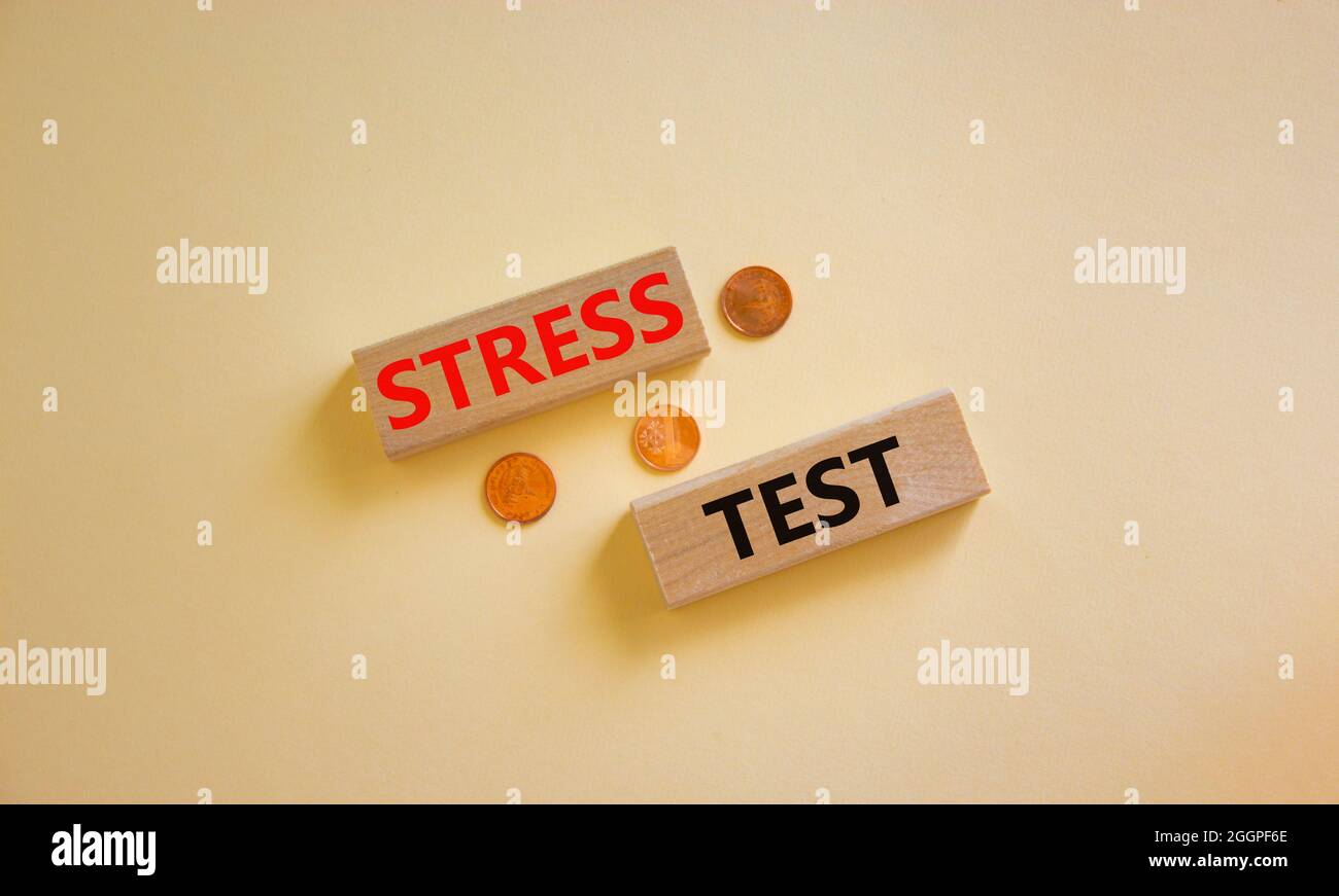 Stress test symbol. Concept words 'stress test' on wooden blocks on a ...