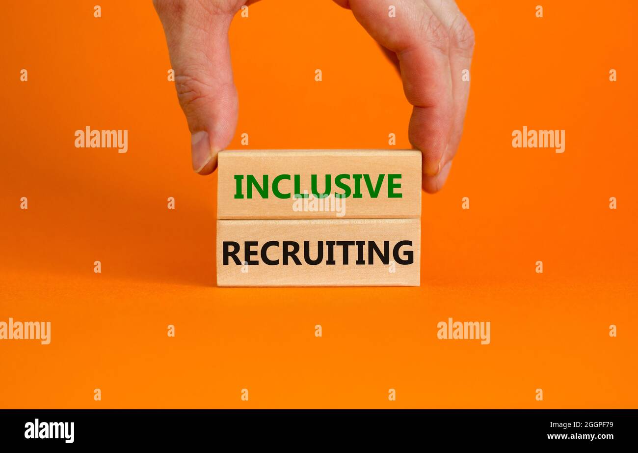 Inclusive recruiting symbol. Wooden blocks with words Inclusive ...