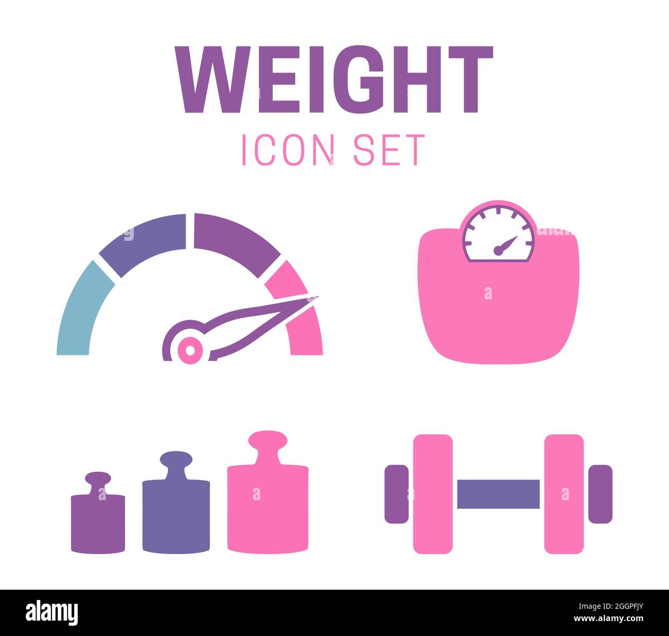 Weight Fitness Icon Set Isolated Icons Stock Vector Image & Art - Alamy
