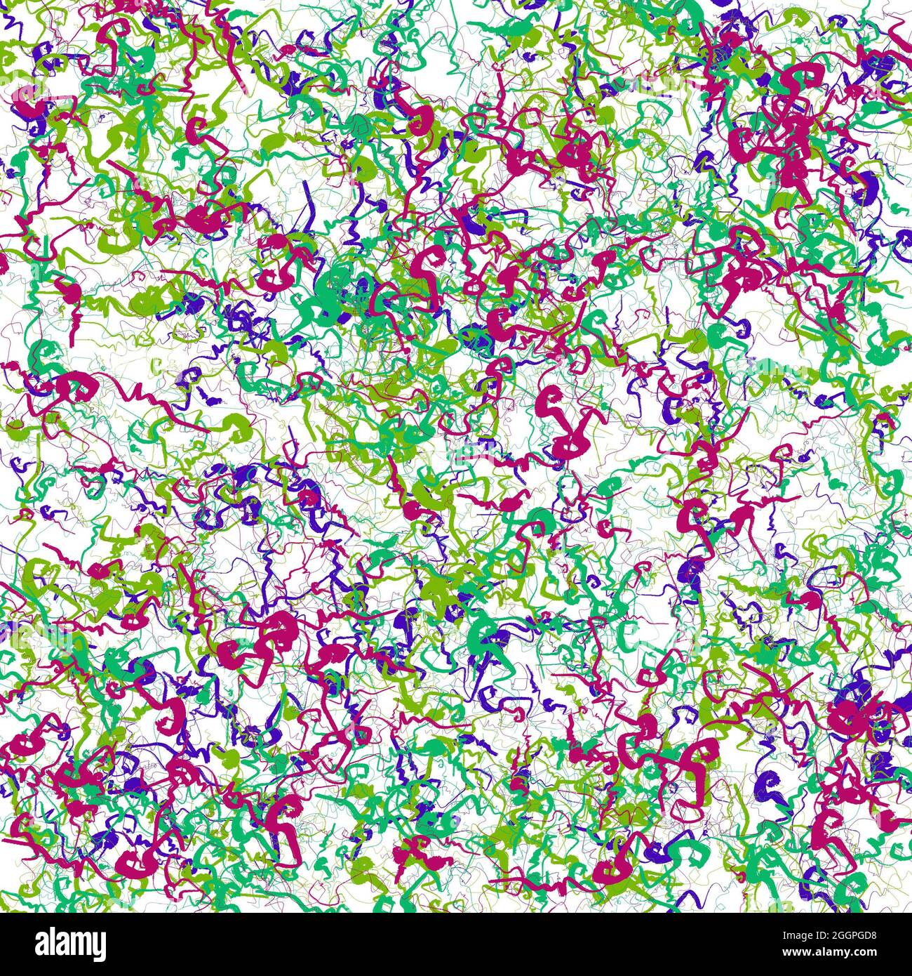 Abstract multicoloured pattern in a white background.Curved chaotic ...