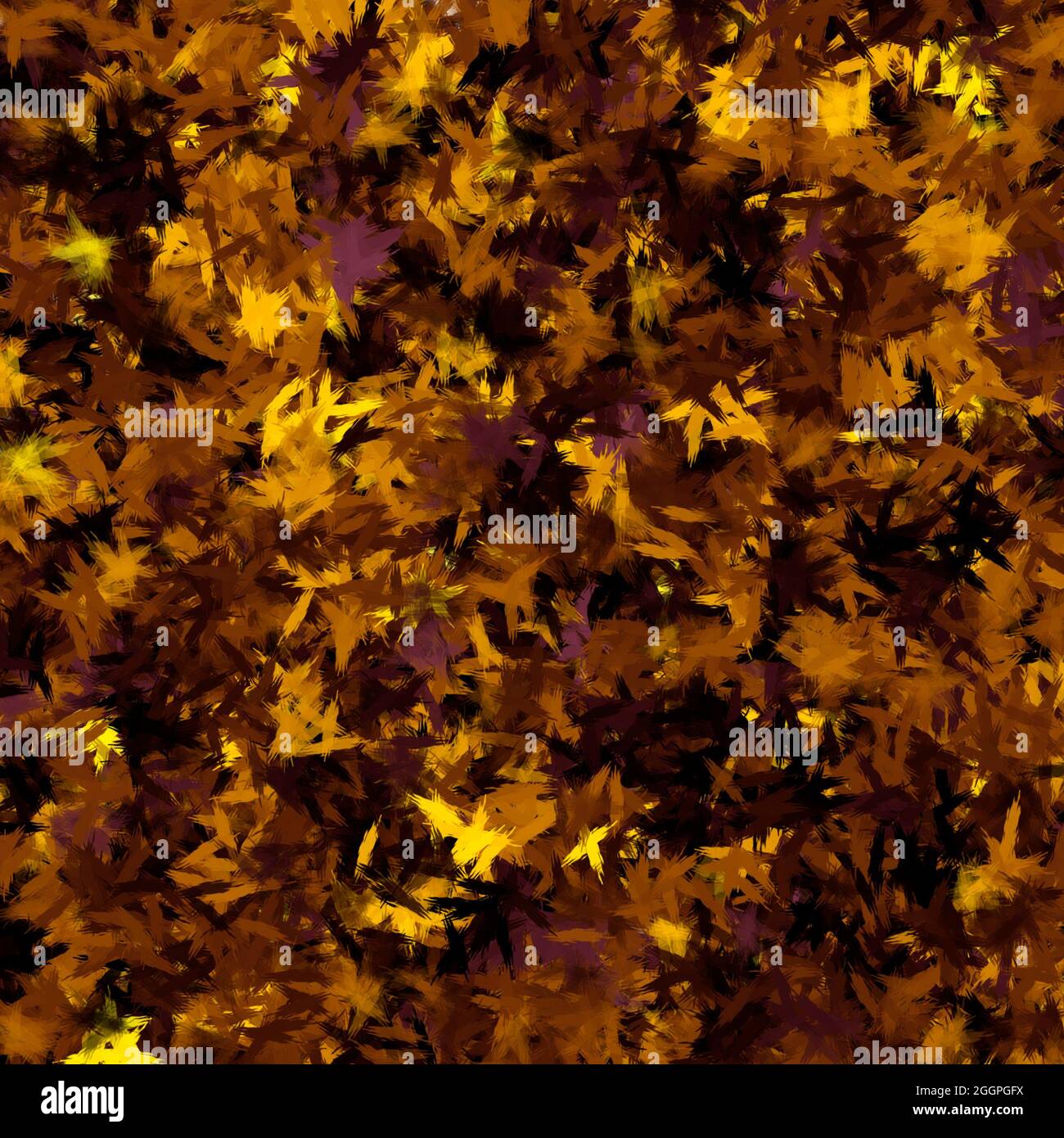 Chaotic brush strokes pattern. Brown, yellow and purple colours Stock ...