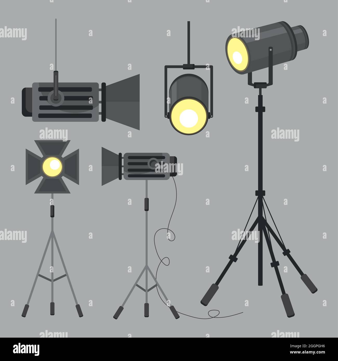 spotlight lamps collection Stock Vector Image & Art - Alamy