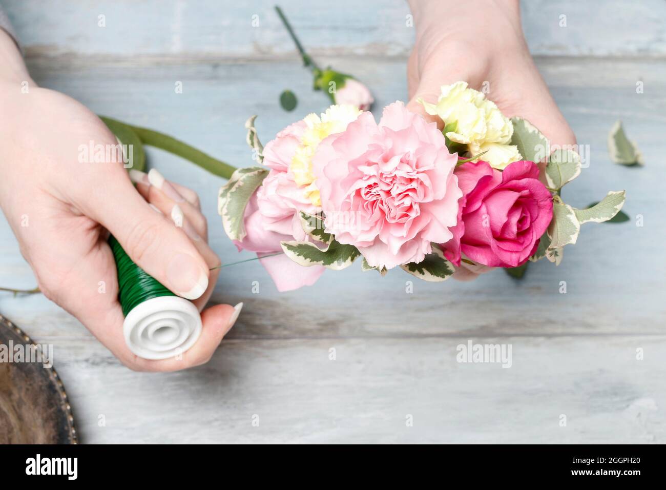 Florist at work: How to make a wrist corsage. Step by step, tutorial ...