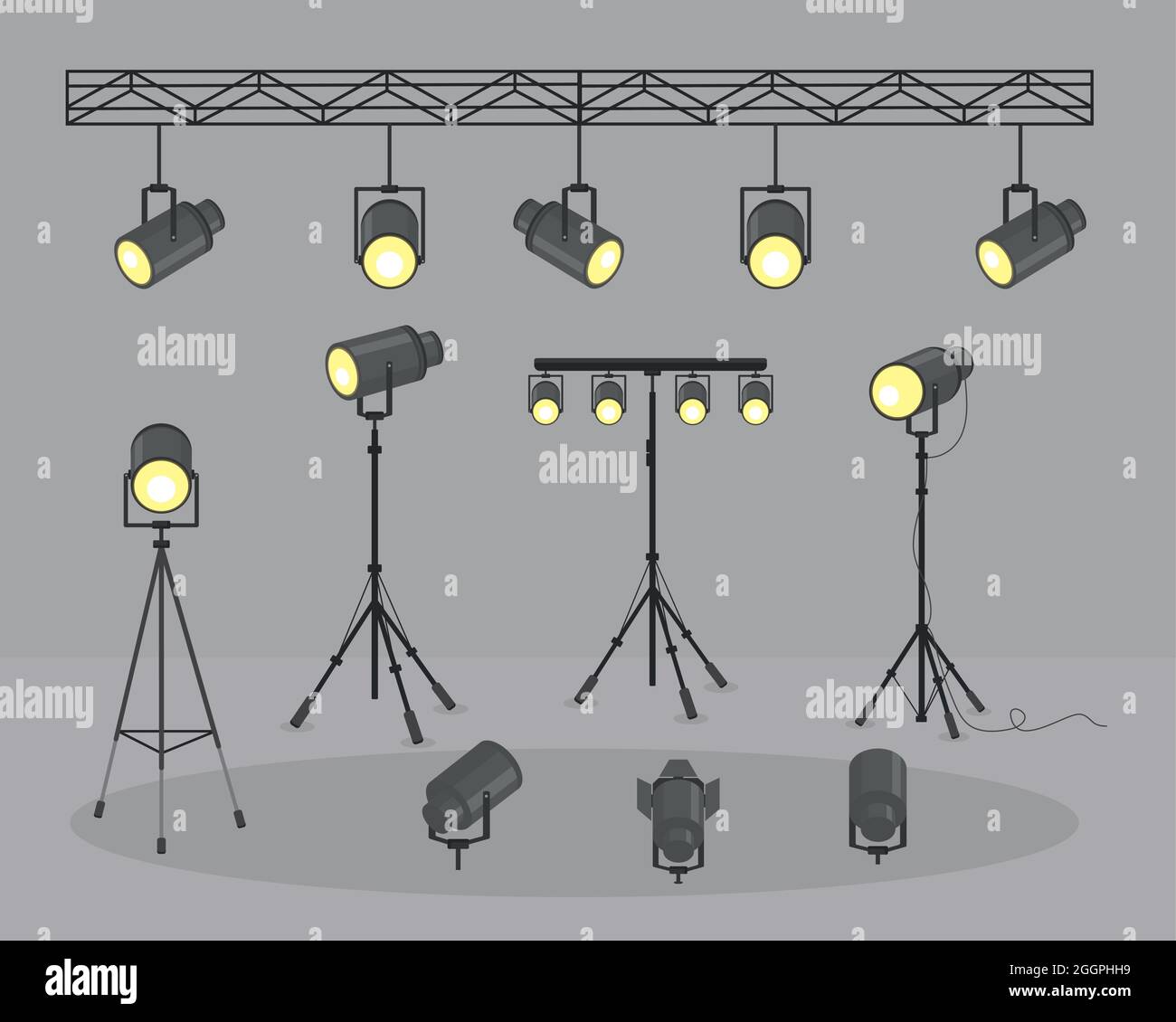 spotlight lamps set Stock Vector Image & Art - Alamy