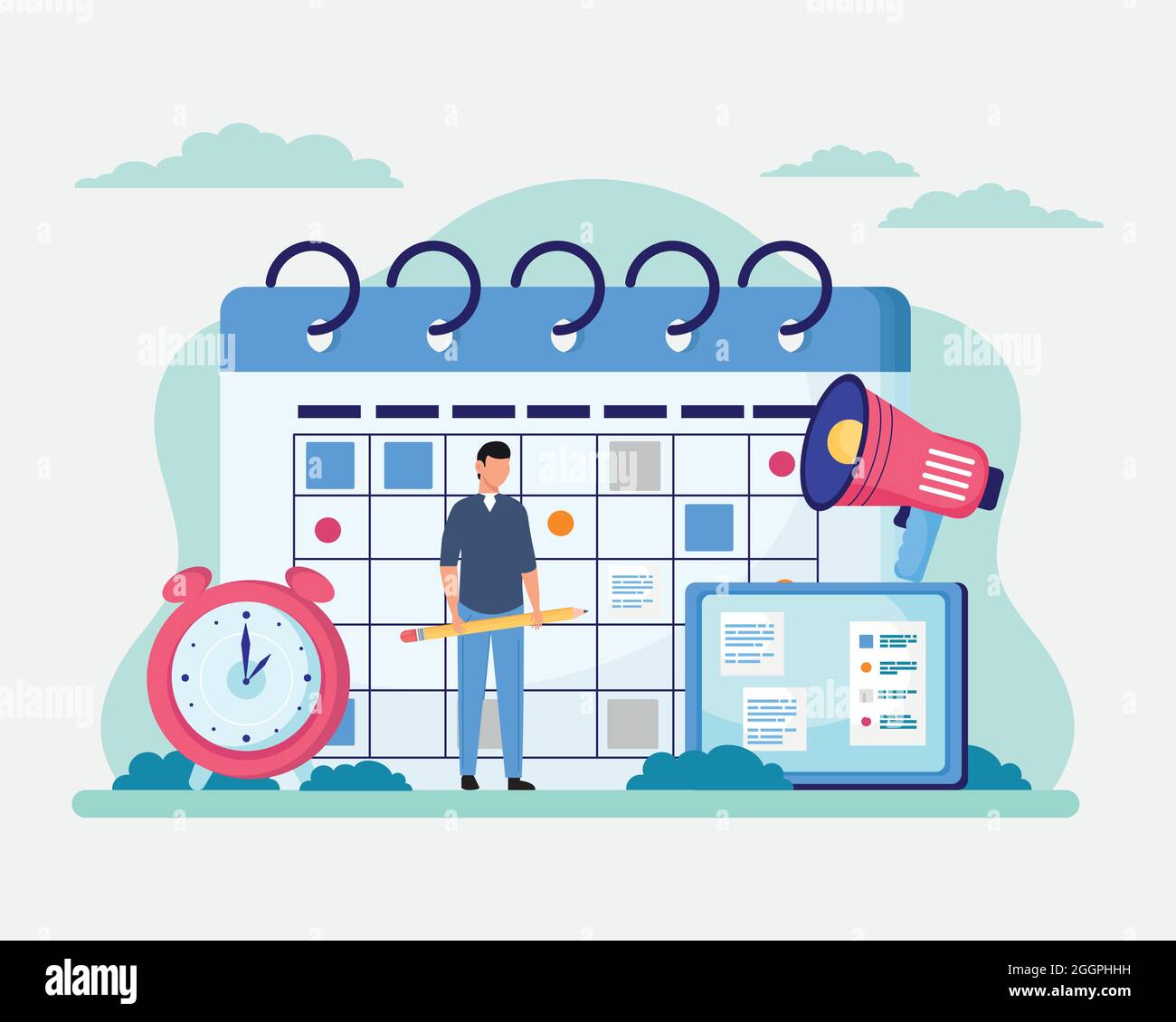 Planned calendar Stock Vector Images - Alamy