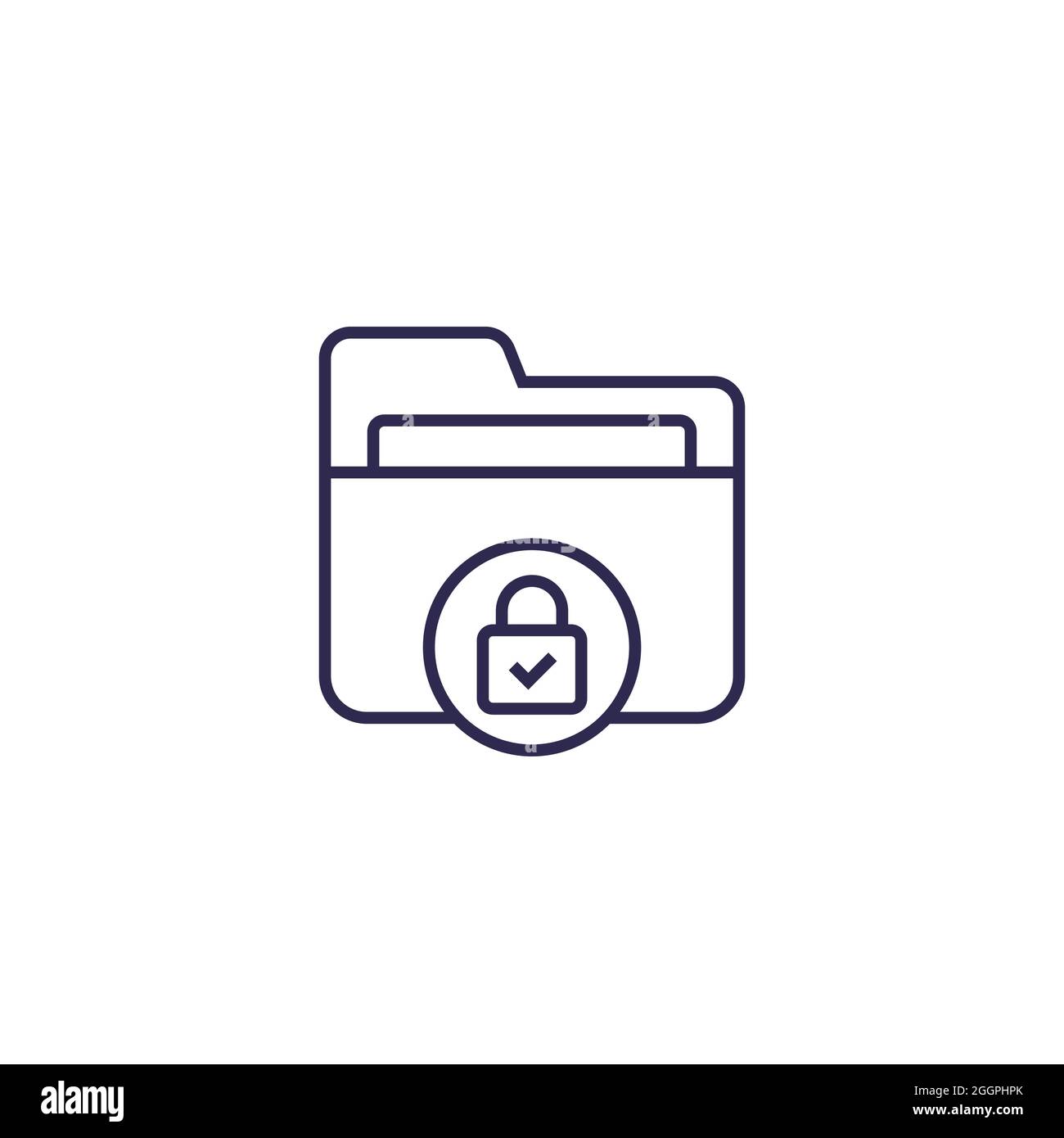 Protected folder icon outline hi-res stock photography and images - Alamy