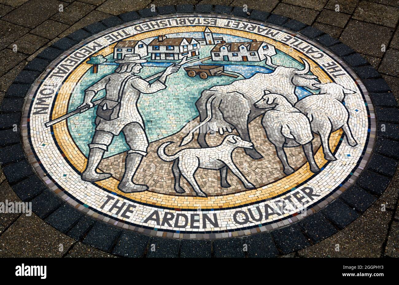 Mosaic in Station Approach, Stratford-upon-Avon, Warwickshire, England ...