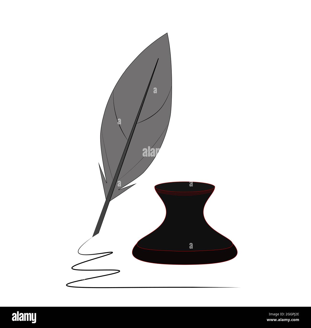 illustration of a feather with ink Stock Vector Image & Art - Alamy