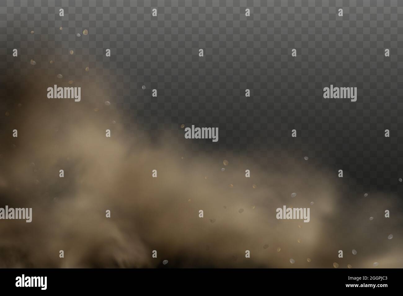 Realistic vector isolated on transparent background. Dust cloud with ...