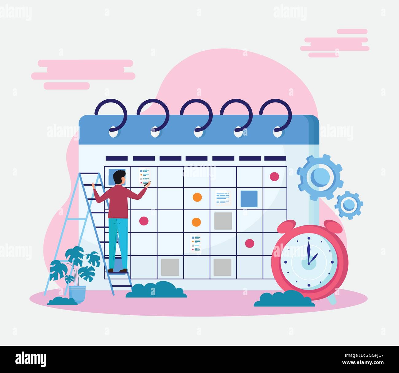 Planned calendar Stock Vector Images - Alamy