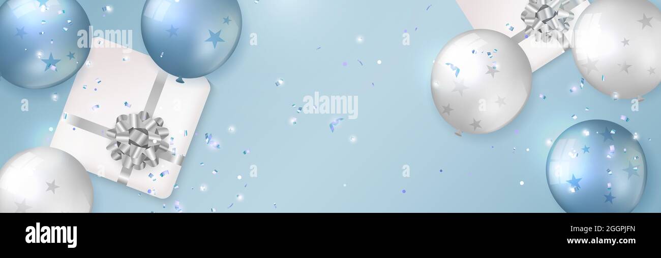 Silver And Blue Banner