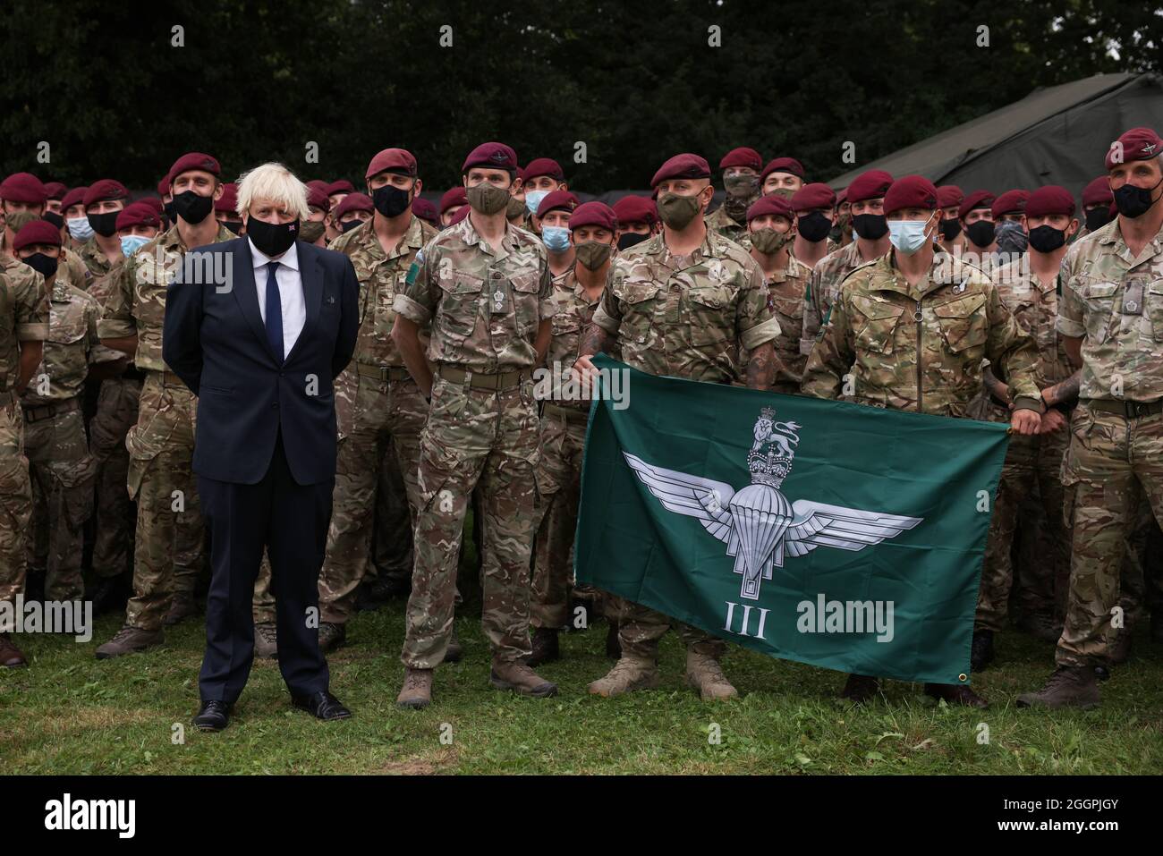 Prime Minister Boris Johnson meets members of 16 Air Assault Brigade at ...