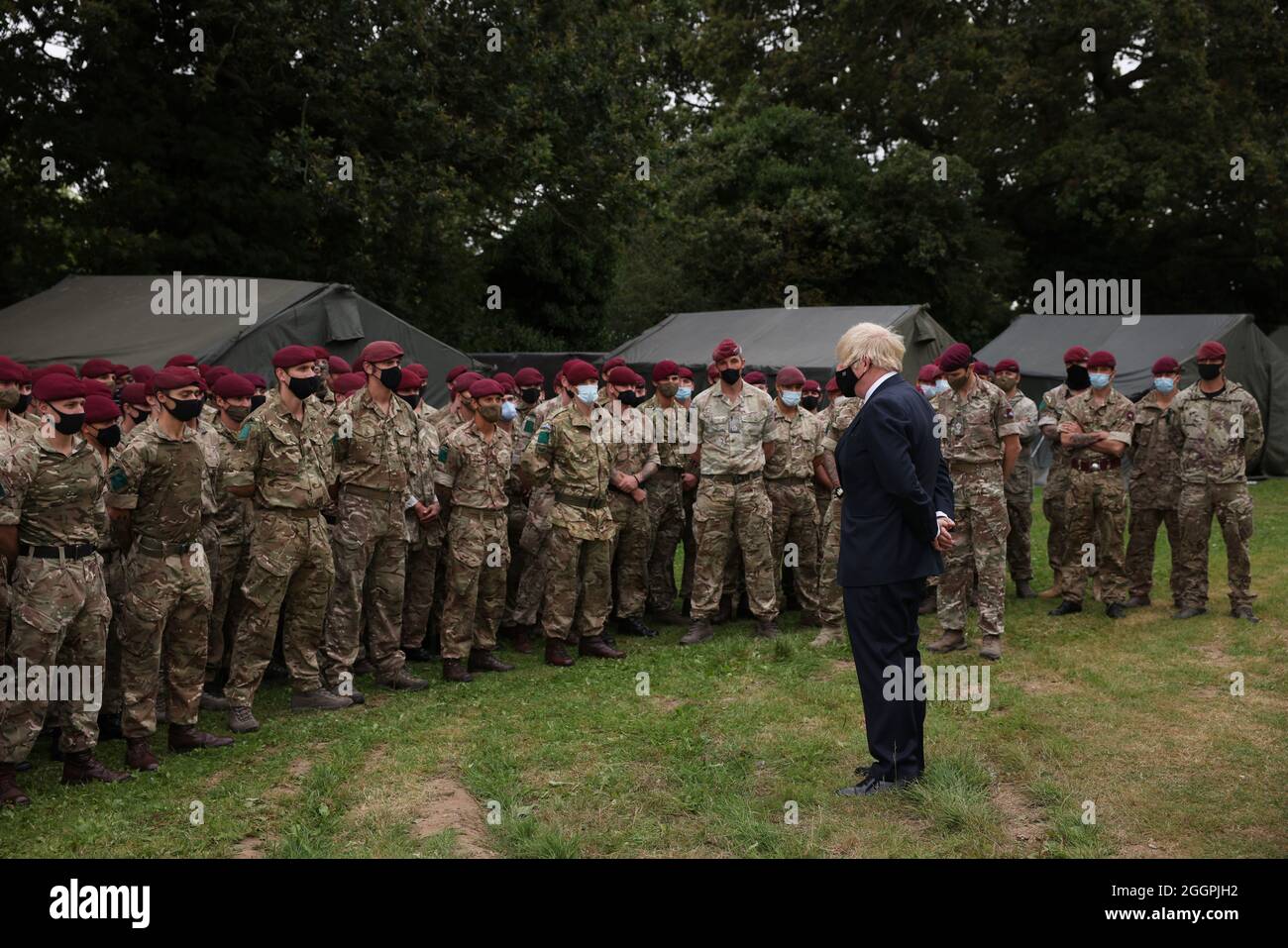 Prime Minister Boris Johnson meets members of 16 Air Assault Brigade at ...