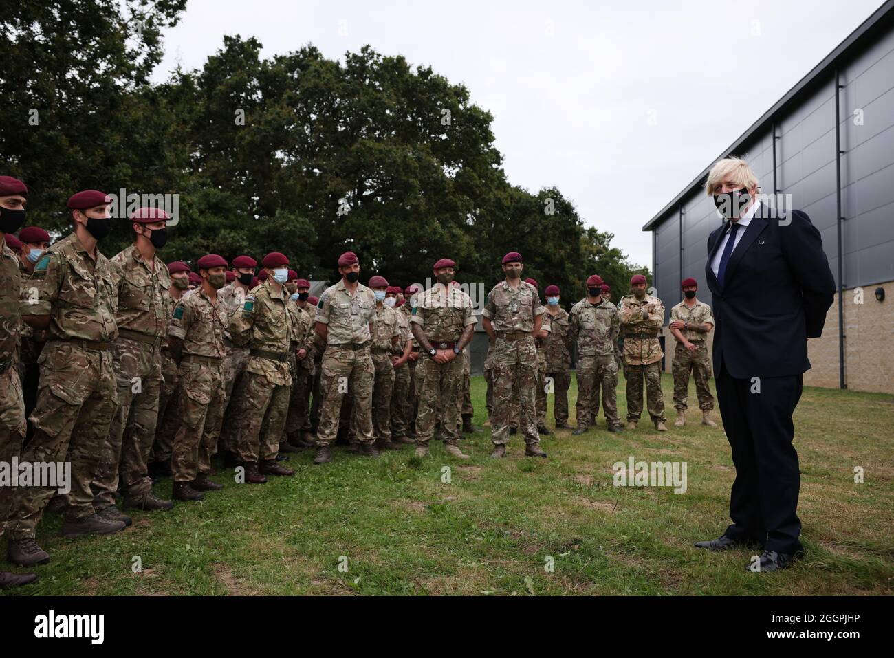 Prime Minister Boris Johnson meets members of 16 Air Assault Brigade at ...