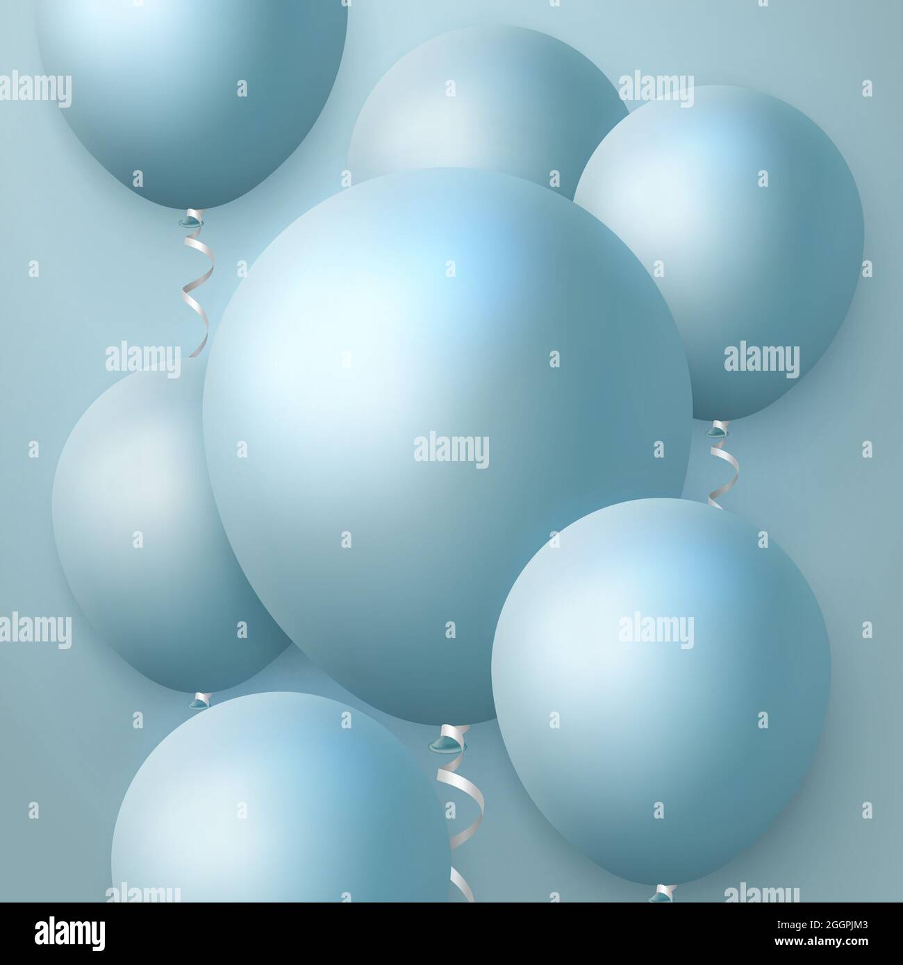 Elegant 3D realistic ballon and party popper ribbon Happy Birthday ...