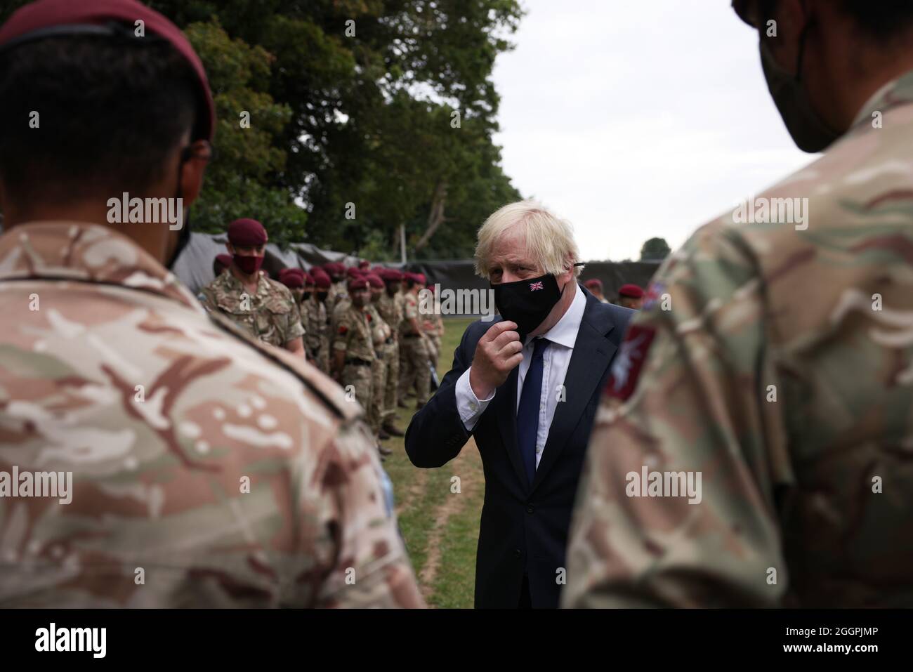 Prime Minister Boris Johnson meets members of 16 Air Assault Brigade at ...