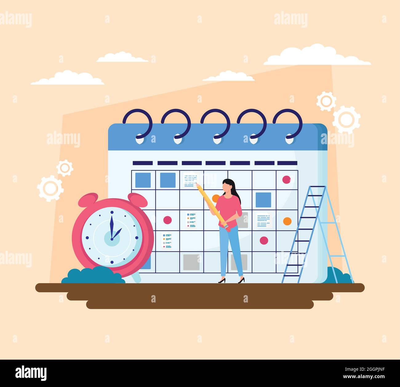Planned calendar Stock Vector Images - Alamy