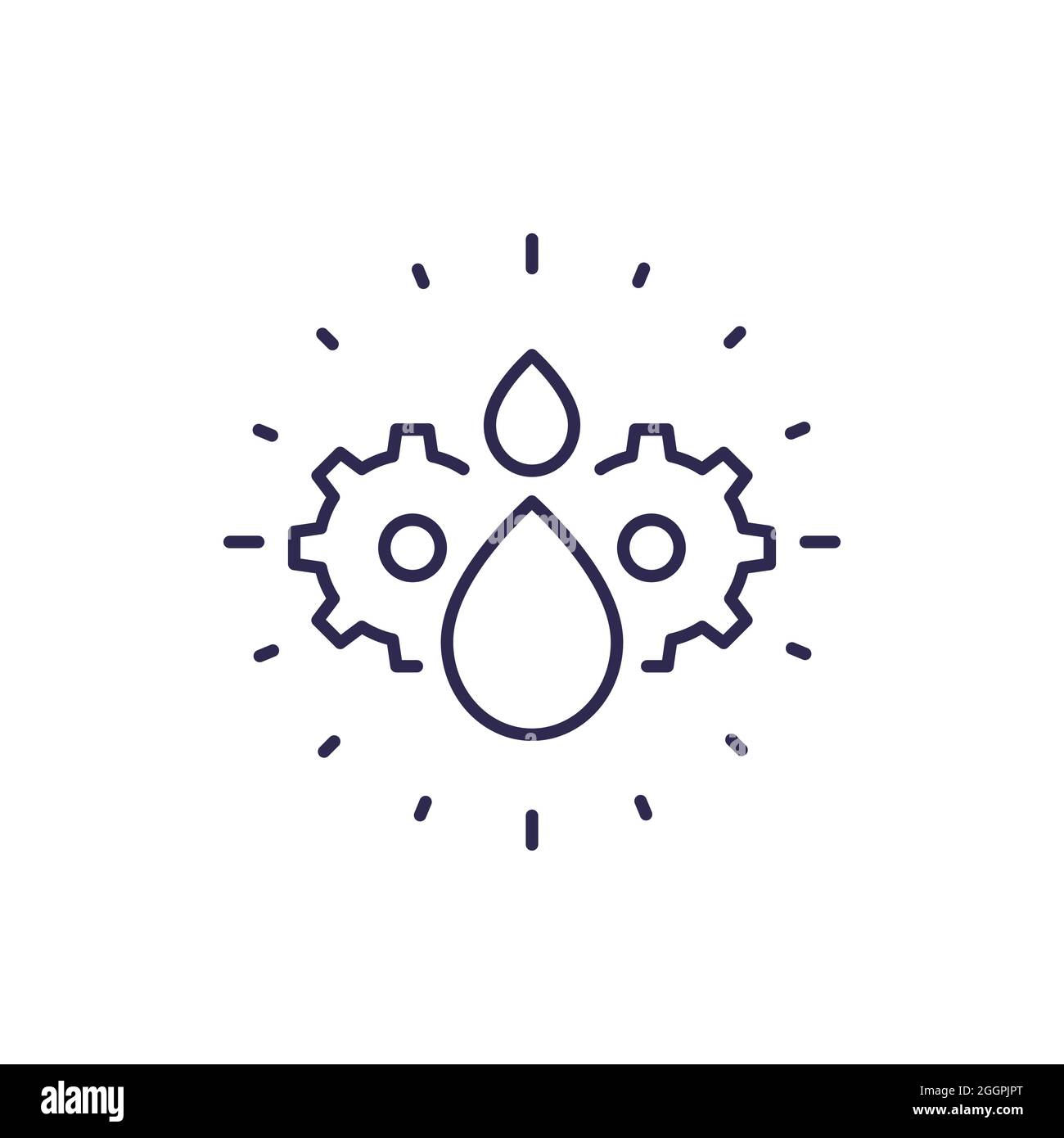 oil drops and gear line icon, vector Stock Vector Image & Art - Alamy