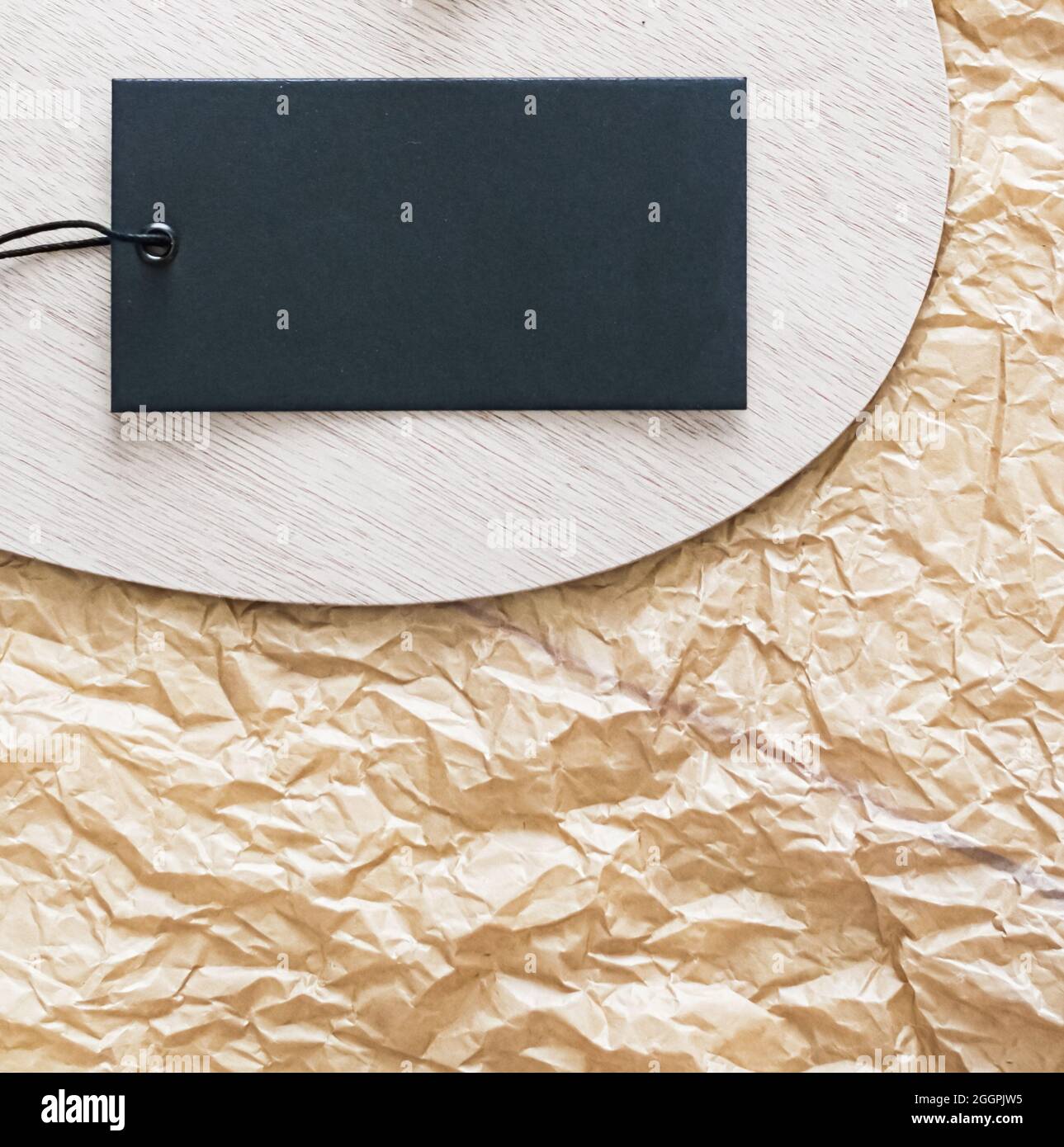 Blank black product price tag for sustainable brand Stock Photo - Alamy