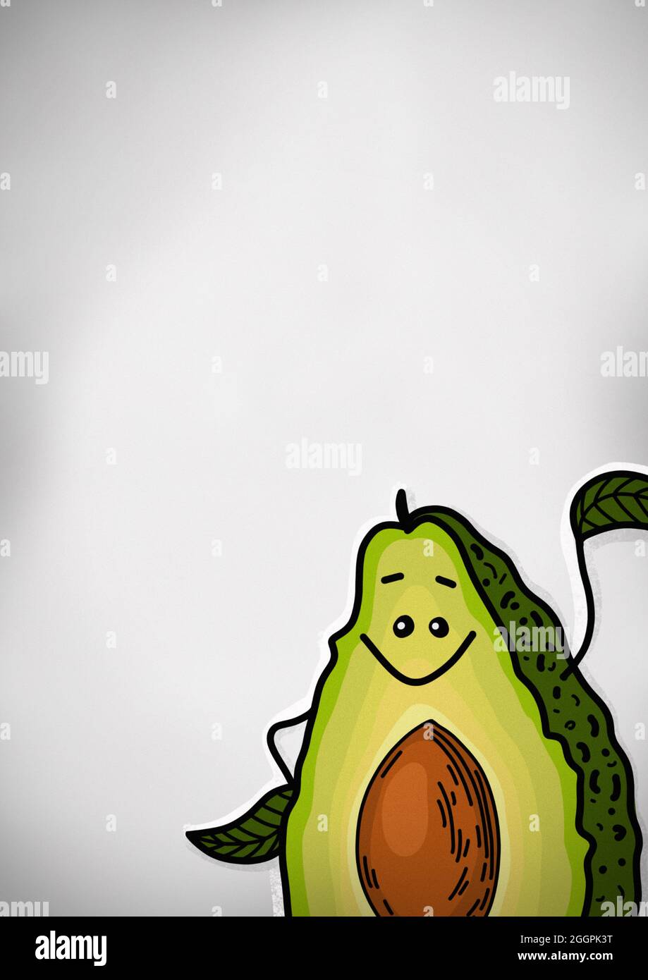 Cute avocado characters. Funny smiling avocado cartoon emoticon in flat ...