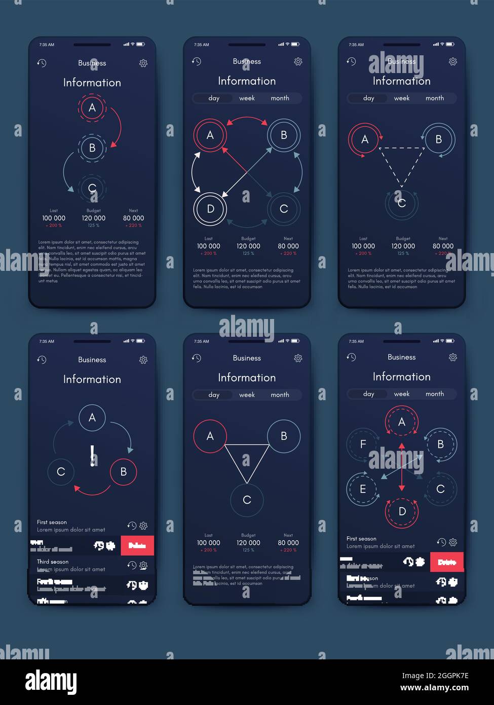 Vector graphics infographics with mobile phone. Template for creating ...