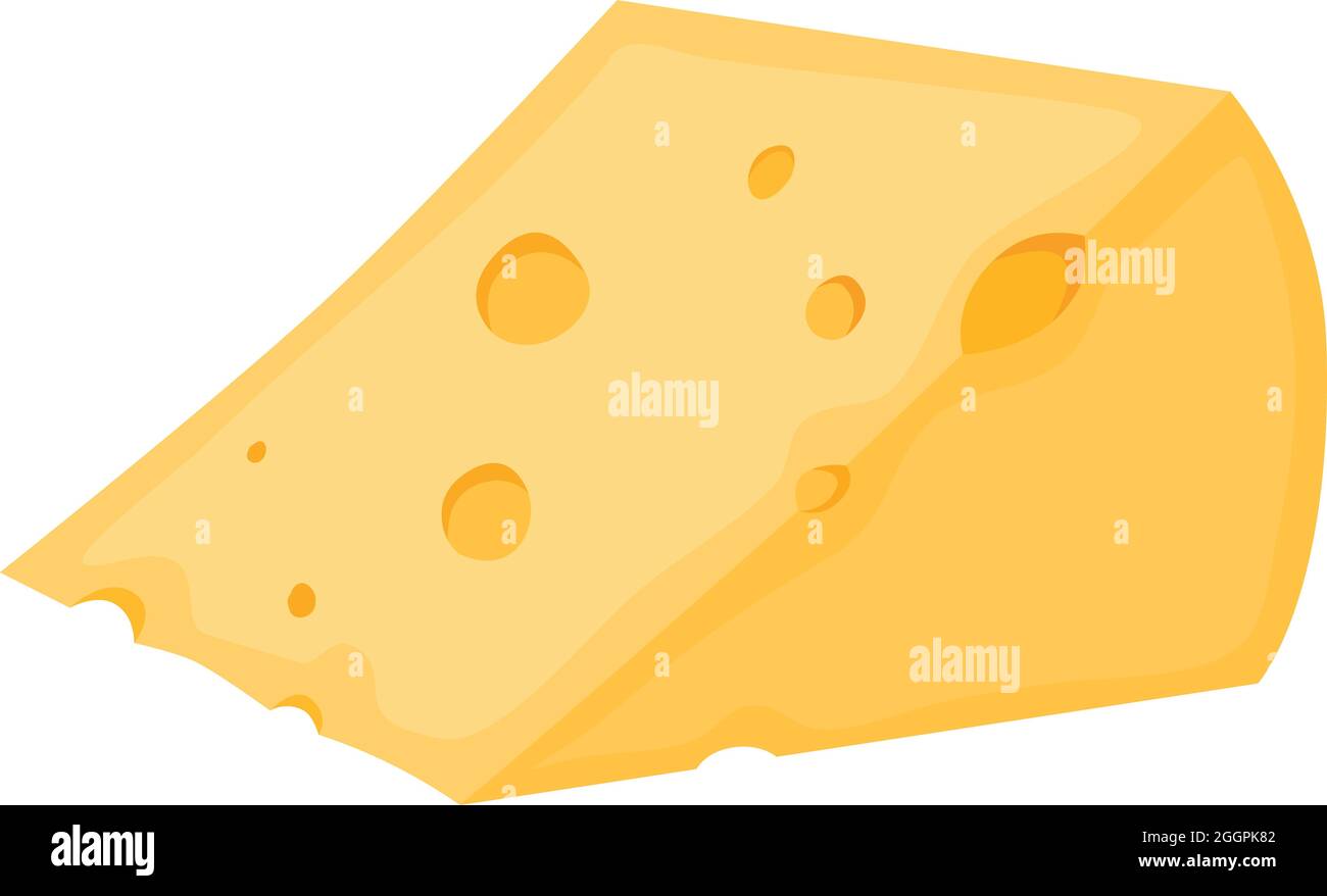 Cheese cheddar icon cartoon vector. Food slice cheese Stock Vector ...