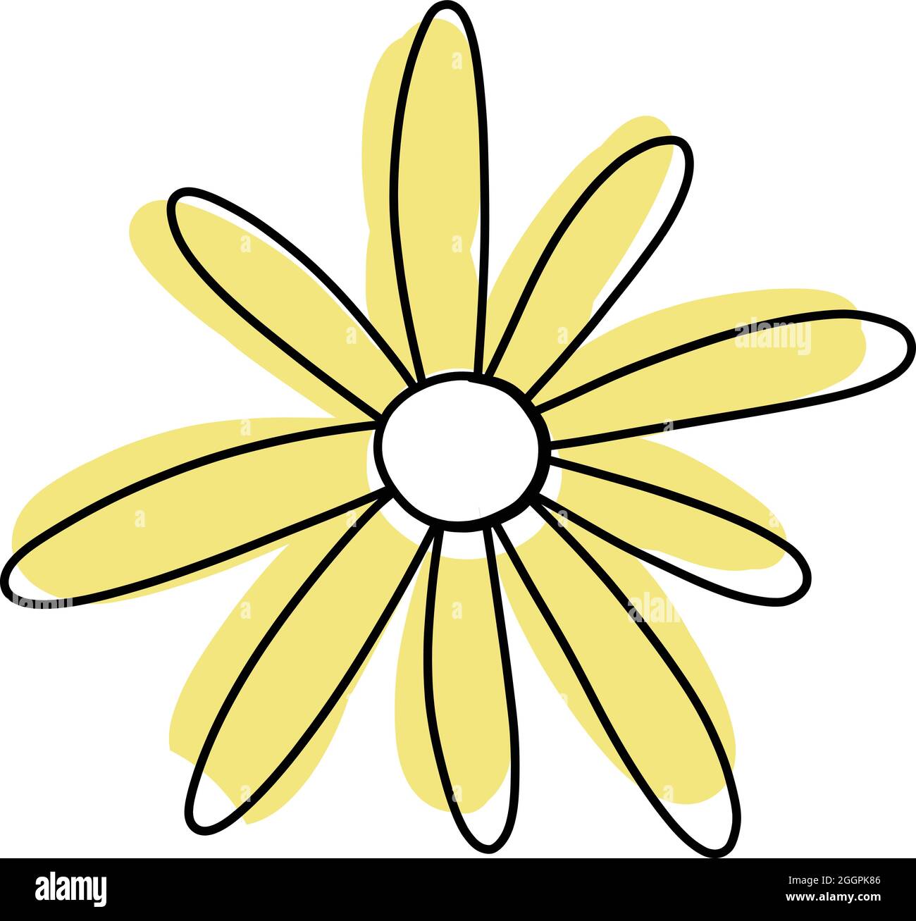 Doodle flower icon outline hand drawn vector. Floral spring plant Stock ...