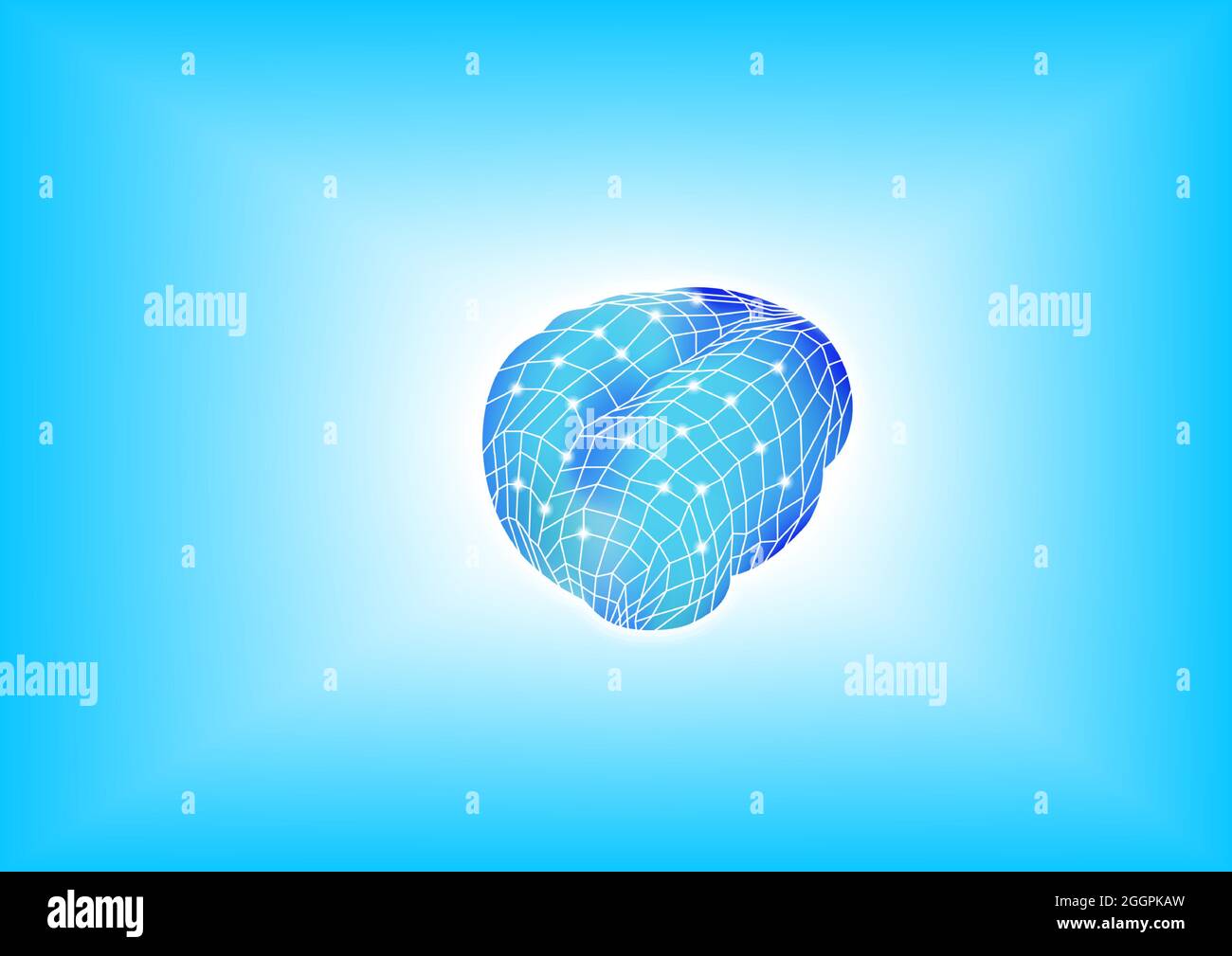 Digital brain isometric 3d vector icon. Artificial Intelligence concept ...