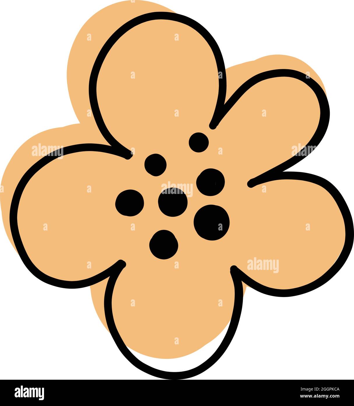 Doodle flower icon outline hand drawn vector. Floral spring plant Stock ...
