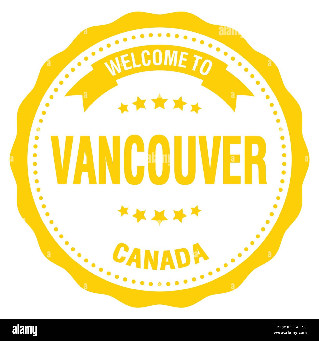 WELCOME TO VANCOUVER - CANADA, words written on yellow round badge ...