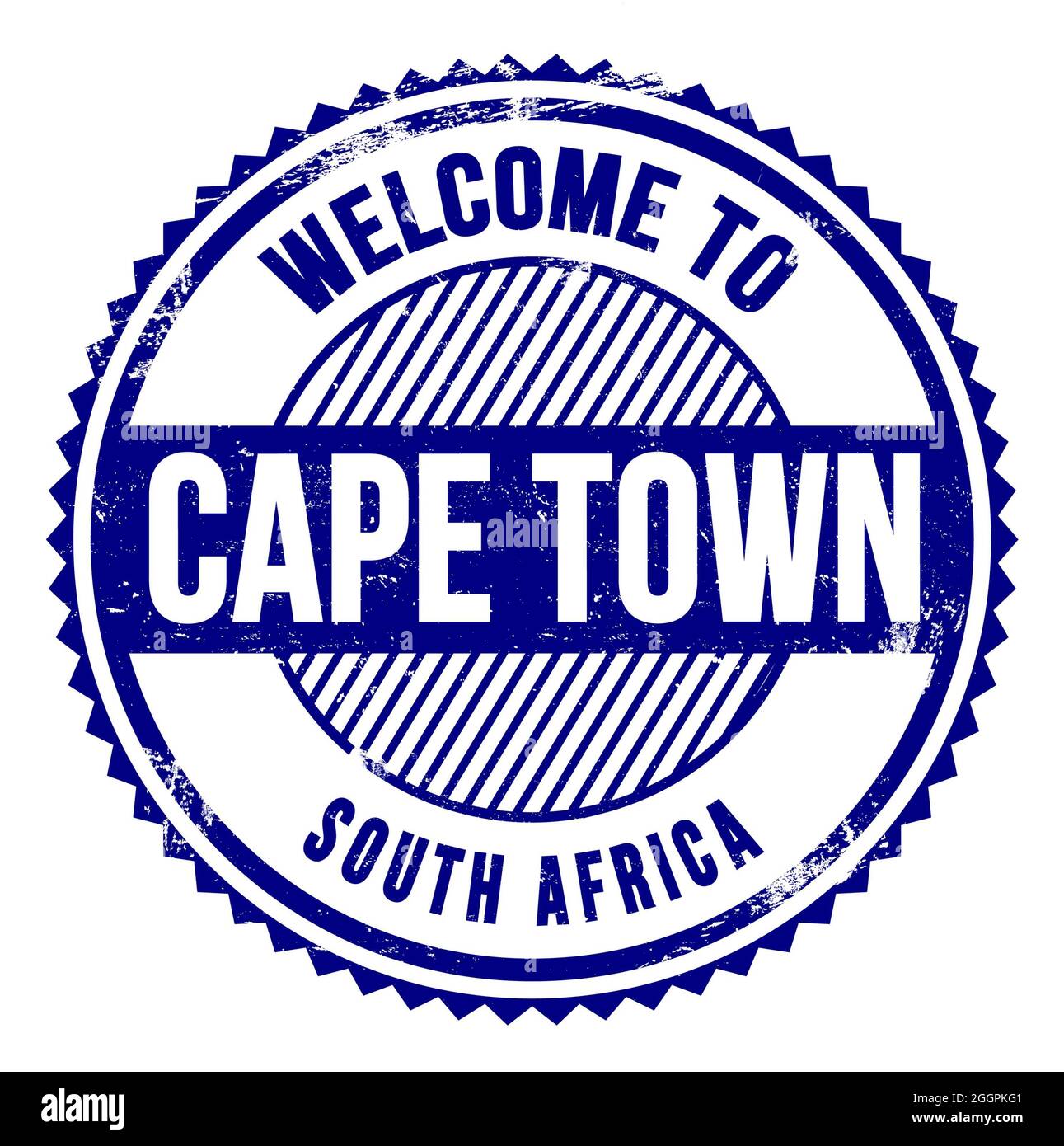 WELCOME TO CAPE TOWN - SOUTH AFRICA, words written on blue zig zag ...