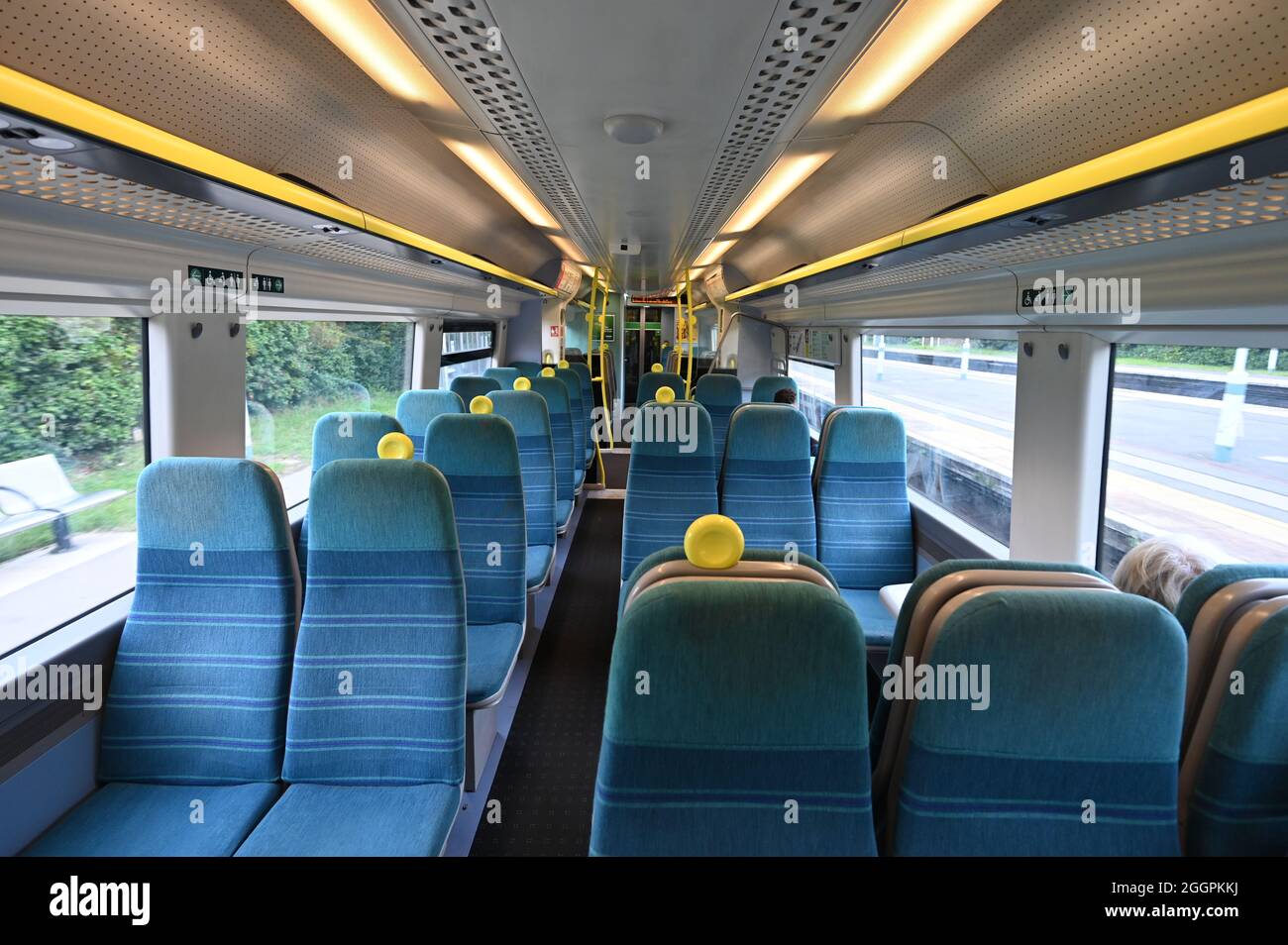 The inside of a southern trains railway carriage Stock Photo - Alamy