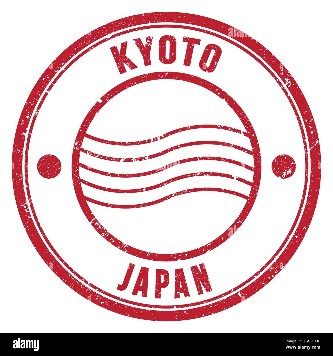 KYOTO - JAPAN, words written on red round postal stamp Stock Photo - Alamy