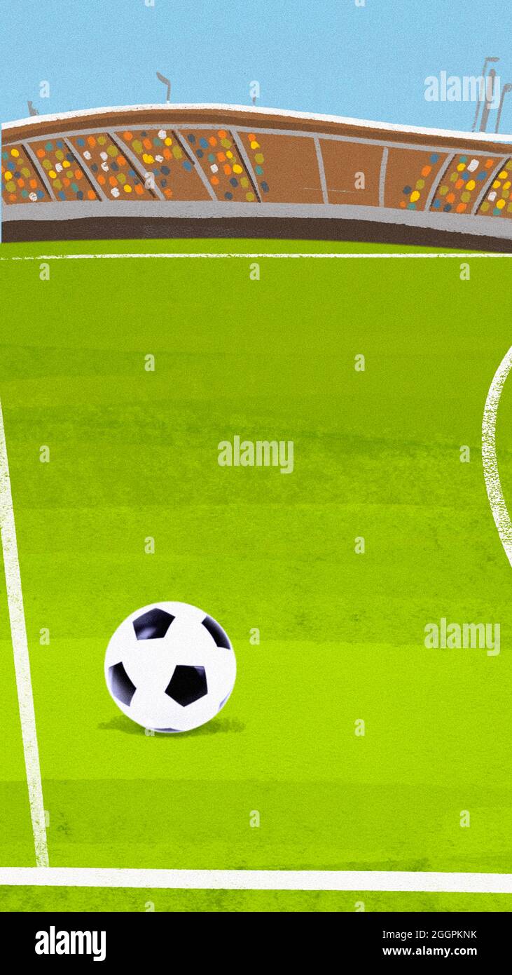 Traditional soccer ball on soccer field Stock Photo - Alamy