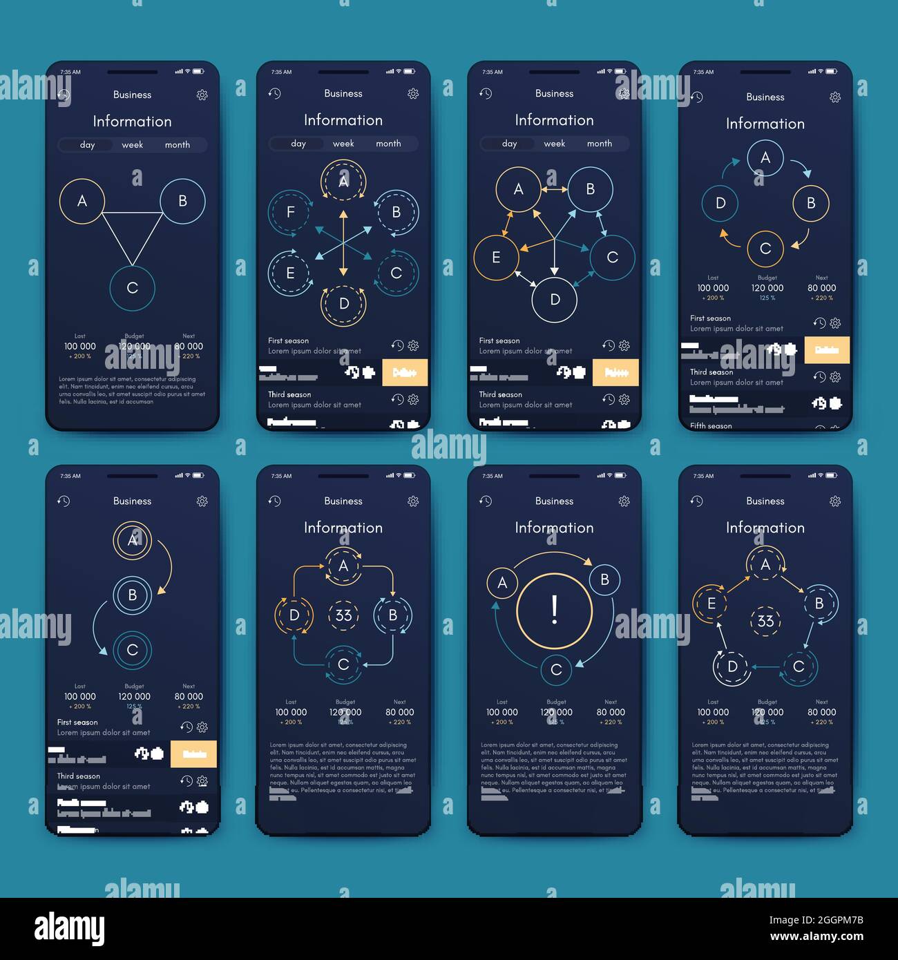 Vector graphics infographics with mobile phone. Template for creating ...
