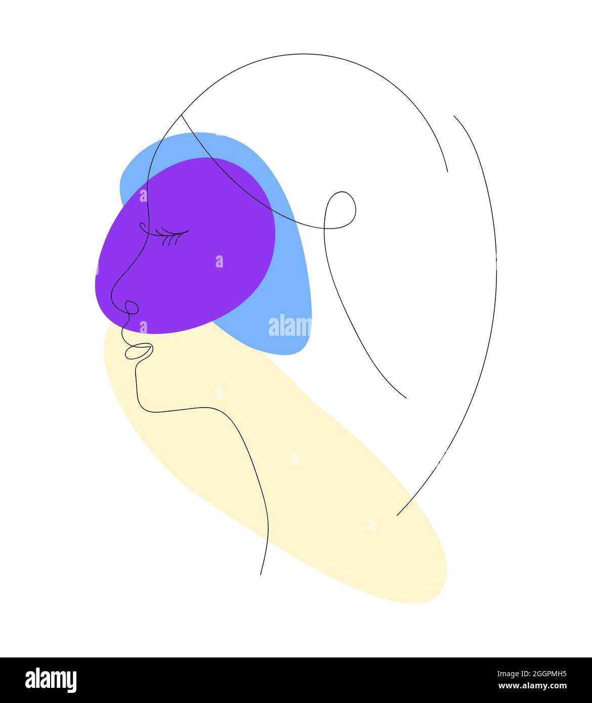 Portrait of a woman painting abstract Stock Vector Images - Alamy